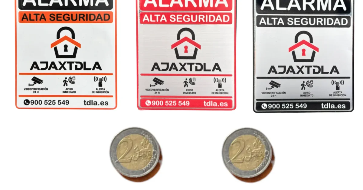 Cartel disuasorio alarma ajax aluminio y acabado negro o rojo – Tienda ...