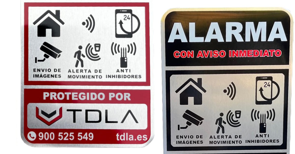 Cartel disuasorio alarma ajax aluminio y acabado negro o rojo – Tienda ...